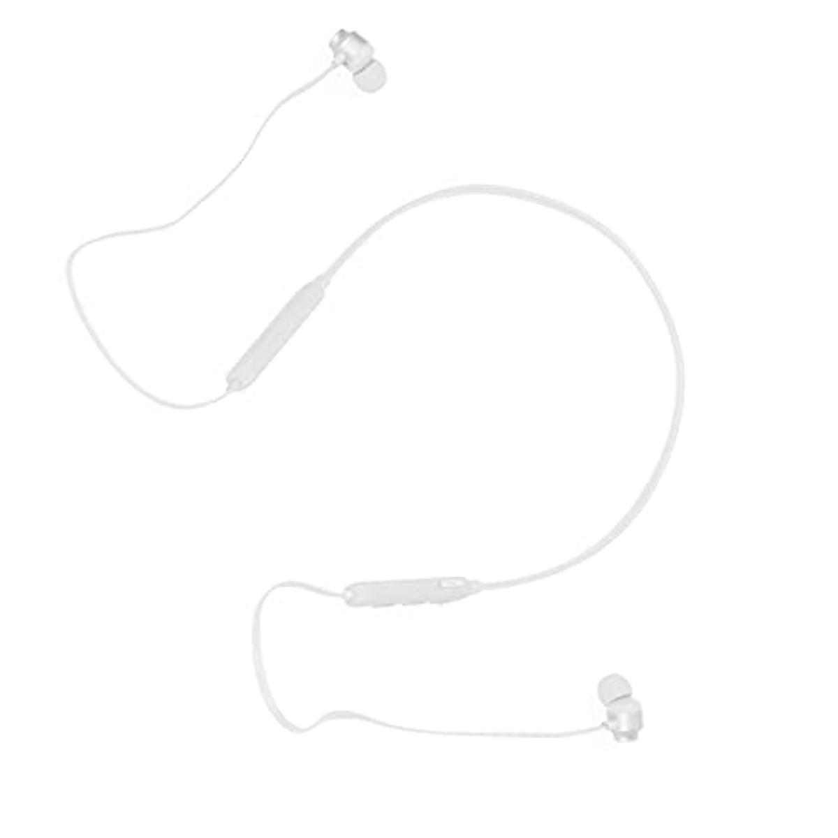 Bluetooth 5.1 Headphones, Neck Mounted Sports Headphone Wireless Neckband Earbud Noise-Cancelling Stereo Headset Portable Earphones for Exercise(White)