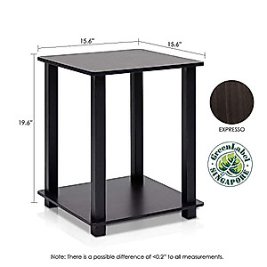 Furinno Simplistic Set of 2 End Table, Walnut/Brown