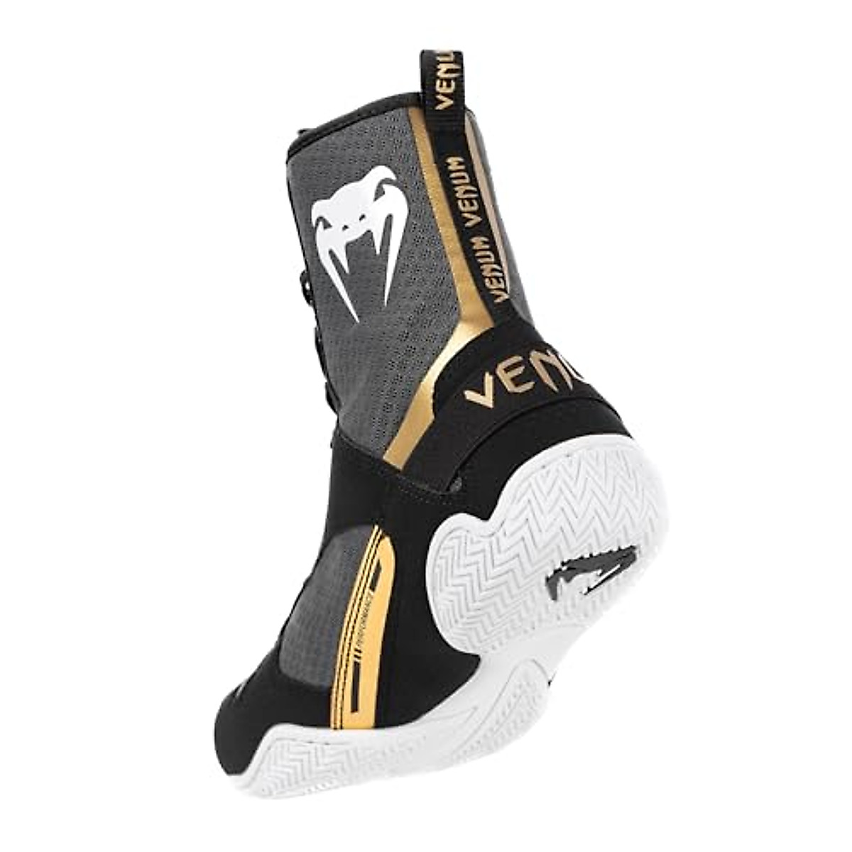 Venum Elite Boxing Shoes - Black/White-Gold