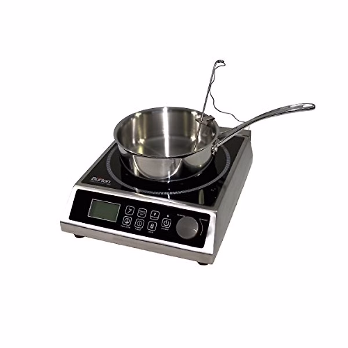 Max Burton 6515 Digital ProChef-1800 Induction Cooktop, Digital Controls, 10 Adjustable Watt and 15 Temperature Settings, Timer, Program Lock, Programmable Cooking, 1800W, 120V