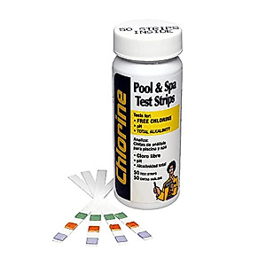 Aqua EZ Chlorine Test Strips 150 Test Strips 3-Way Chlorine, pH and Alkalinity (3 Pack)