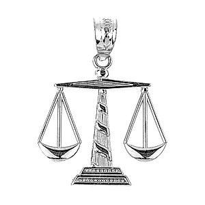 925 Sterling Silver Scales of Justice Pendant