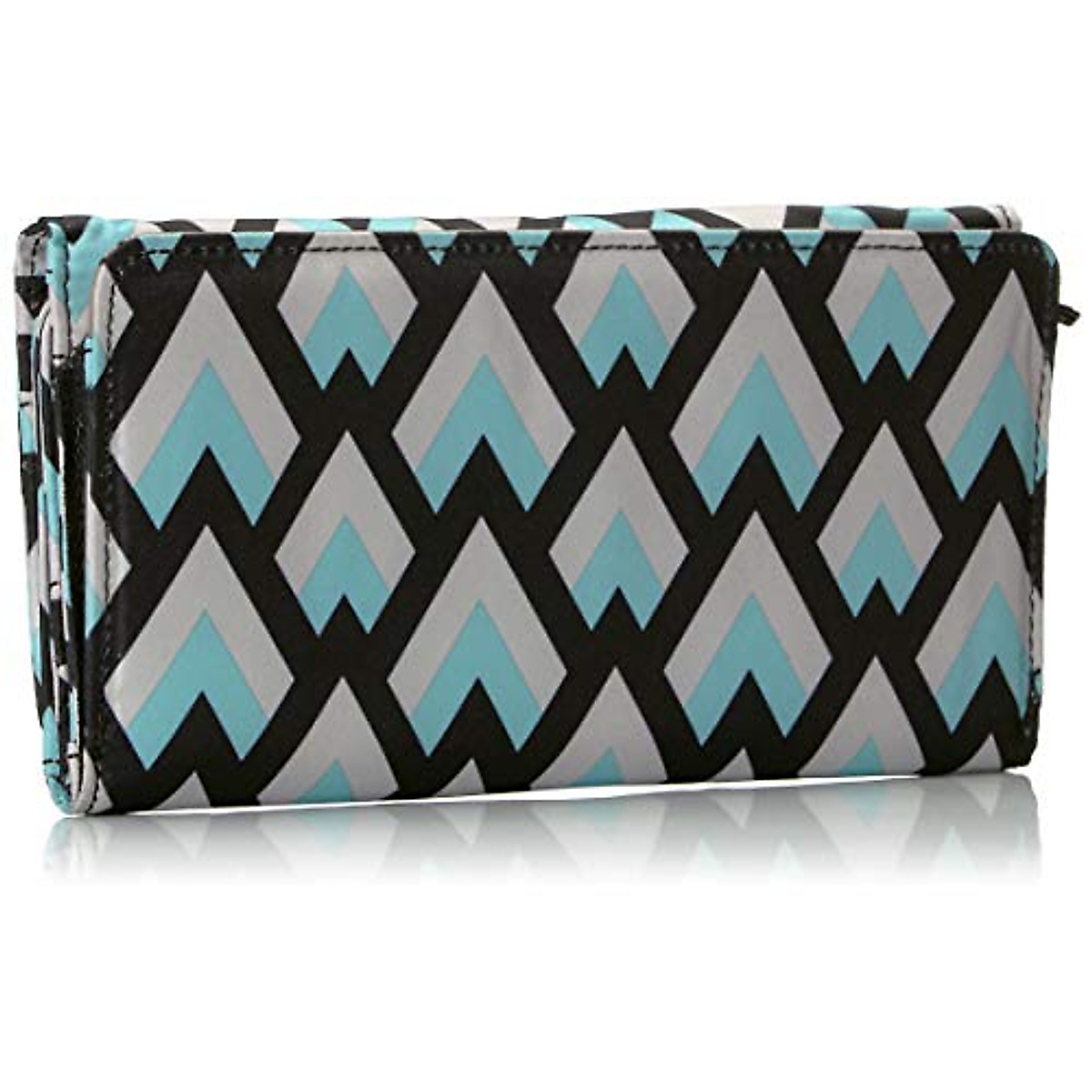JuJuBe Be Rich Tri-Fold Wallet with Snap Enclosure, Onyx Collection - Black Diamond