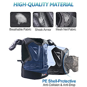StarknightMT Kids Motorcycle Armor Suit Dirt Bike Gear Riding Protective Chest Spine Back Protector Shoulder Arm Elbow Knee Protector Pads for Cycling Skateboard,Skiing,Skating,Off-Road