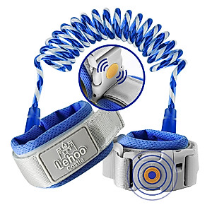 Lehoo Castle Toddler Leash, 4.9ft Kid Leash Wrist with Induction Lock, Anti Lost Wrist Link for Toddlers, Reflective Leash for Kids, Child Leashes for Toddlers (Navy Blue)