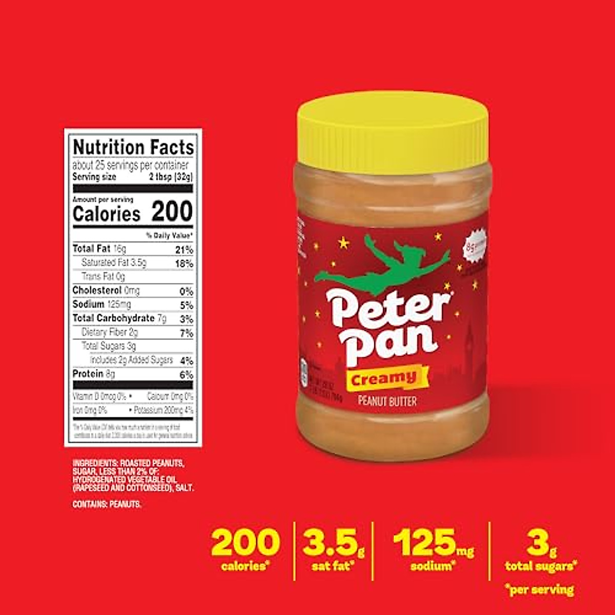Peter Pan Crunchy Peanut Butter, Made with Roasted Peanuts, Great for Peanut Butter and Jelly Sandwiches and Peanut Butter Snacks, Gluten Free Peanut Butter, 16.3 OZ Jar (12 Count)