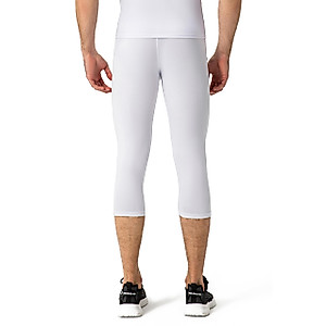 3 Pack Men's Compression Pants 3/4 Workout Dry-fit Baselayers Underwear Sport Tights Running Athletic Leggings Capris