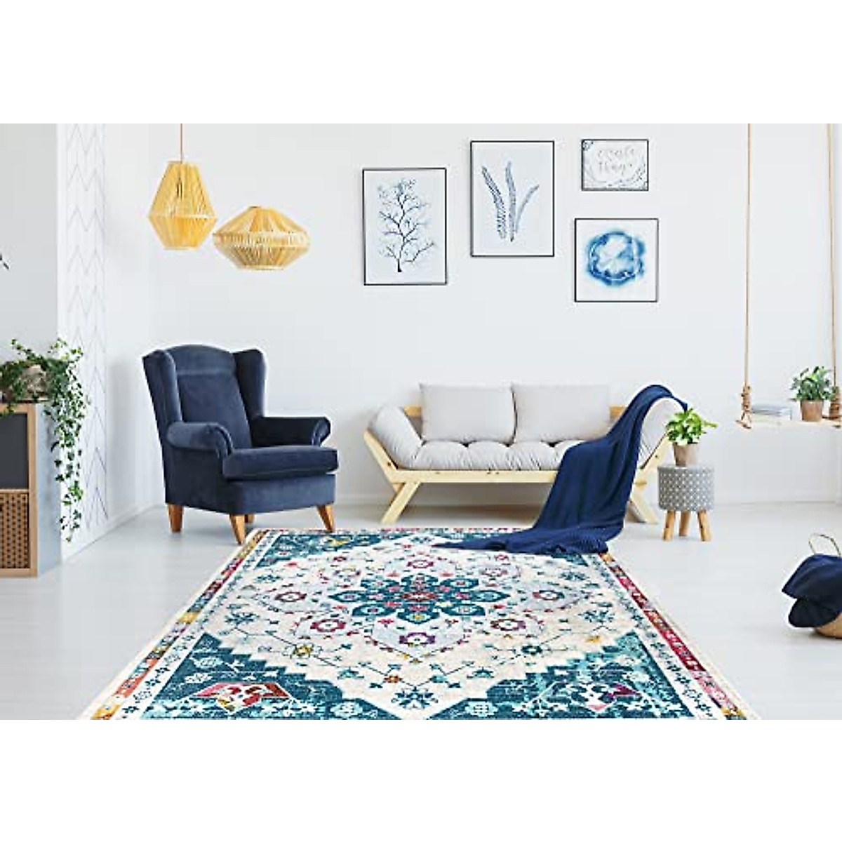 Signature Loom Natalie Oriental Area Rugs, 8x10 - Persian Area Rugs for Living Room - Gorgeous Turkish Carpets and Rugs for Bedroom - Kashan/Heriz/Kirman/Tabriz/Turkish