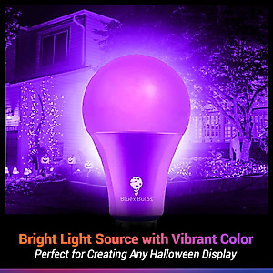 2 Pack BlueX LED A21 Purple Light Bulbs - 15W (120Watt Equivalent) - E26 Base Purple LED Purple Bulb, Party Decoration, Porch, Home Lighting, Holiday Lighting, Decorative Illumination Purple LED Bulb
