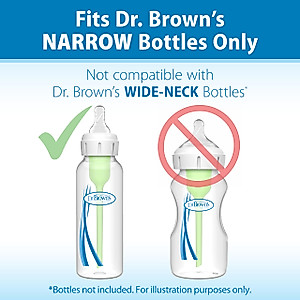 Dr. Brown’s Natural Flow® Level 4 Narrow Baby Bottle Silicone Nipple, Fast Flow, 9m+, 100% Silicone Bottle Nipple, 6 Pack