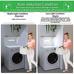 Rechargeable Motion Sensor Led Lights Ultra Thin Softer Under Counter 54-LED Closet Lighting Battery Operated Wireless Kitchen Under Cabinet Lighting Stick On Night Light (2PACK)