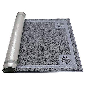 Darkyazi Pet Feeding Mat Large for Dogs and Cats,24"×36" Flexible and Easy to Clean Feeding Mat,Best for Non Slip Waterproof Feeding Mat (Grey)