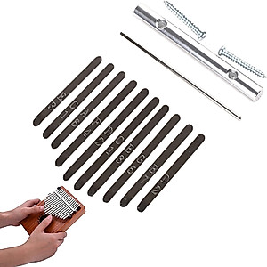 KOqwez33 Thumb Piano, Mini Kalimba Musical instruments, Replacement African Kalimba Mbira Steel Keys with Bars for 10-Tone Thumb Piano Gift for Kids Adults Beginners