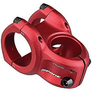 Spank Spoon 350 Stem,Red,45mm Chamfered bar clamp, Ultra-short stack height, Bicycle Stem, Ideal for ASTM 5, All mountain, enduro, trail, free ride, DJ, E-Bike