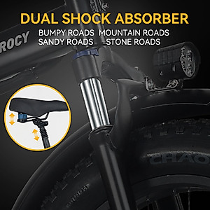 EBKAROCY Electric Bike for Adults, 20" Fat Tire, 750W Motor, 48V 15AH Battery, 30MPH Speed, Shimano 7 Speed, Adult Electric Bicycles for Commute, Mountain Beach Snow