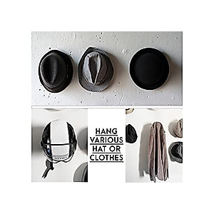 Hat Rack - 4 Pcs - Wall Mounted Display Rack- Multifunctionnal Helmet Rack- Black Painted Steel Hanging Hat Rack - Wall Rack for Hat, Helmet & Coat - Cap Holder Organizer for Bedroom, Entryway...