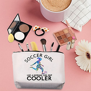 TSOTMO Soccer Cosmetic Bag Soccer Lovers Makeup Bag Soccer Player Gift Soccer Game Fans Gift Football Gift (Soccer G)