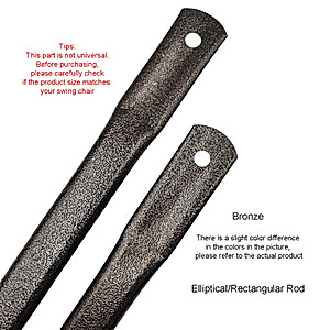 Timyrimy 90cm/35.4inch Garden Swing Replacement Bars, Bronze Metal Elliptical/Rectangular Rods for Hanging Swing Seat to Frame(2PCS/CTN)