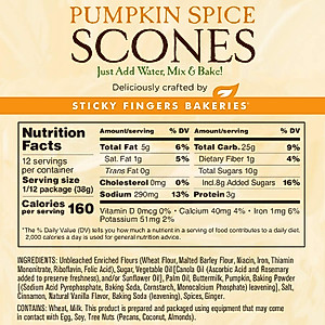 Sticky Fingers Mix Scone Pumpkin Spice 14 Oz