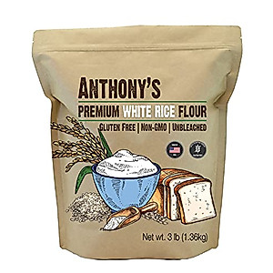 Anthony's Premium White Rice Flour, 3 lb, Gluten Free, Non GMO