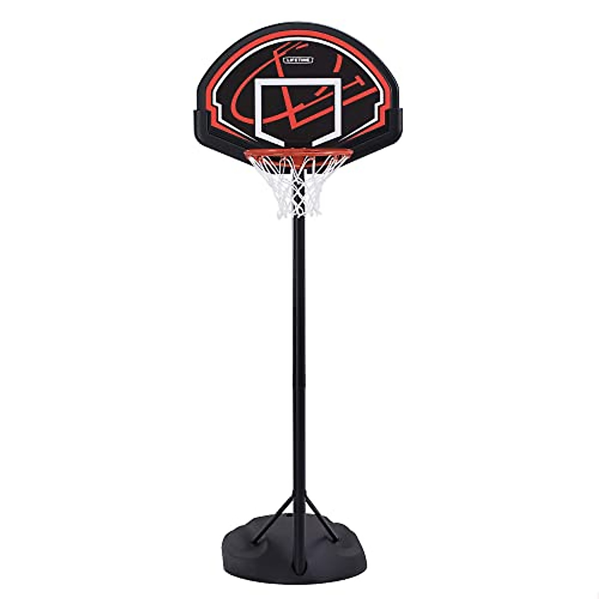 Lifetime 90022 32" Youth Portable Basketball Hoop, Red/Black & Champion Sports Rubber Junior Basketball, Heavy Duty - Pro-Style Basketballs, and Sizes (Size 5, Orange)