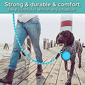 COOYOO 2 Pack Dog Leash 2/5/6 FT Heavy Duty - Comfortable Padded Handle - Reflective Dog Leash for Medium Large Dogs with Collapsible Pet Bowl