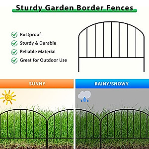 7 Panels Landscape Fencing for Lawn Front Yard, Small Garden Fence Animal Barrier 12.4"(H) x 9.5ft(L), Tree Fence Flower Bed Fence Metal Fence Border, Decorative Garden Fence Border