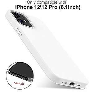 DEENAKIN for iPhone 12 Case,iPhone 12 Pro Case with Screen Protector,Soft Flexible Silicone Gel Rubber Bumper Cover,Slim Fit Shockproof Protective Phone Case for iPhone 12 Pro 6.1" White