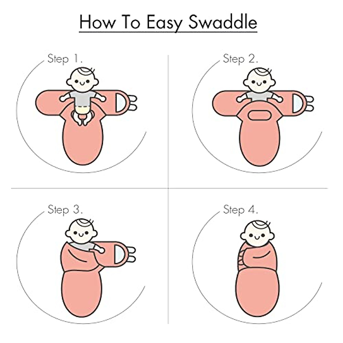 CIVARUA KIDS Baby Swaddle Blankets for Baby Girls, Adjustable 3 Pack Newborn Swaddle Sack for 0-3 Months Infant, Ergonomic Baby Swaddle Sleep Sack, Pink Baby Swaddle Wrap (Small/Medium)