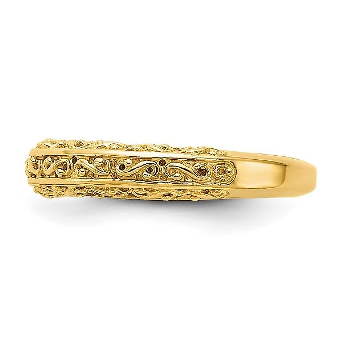IceCarats 14K Yellow Gold 3mm Antique Filigree Wedding Band Ring Size 6