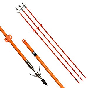 NIKA ARCHERY Bowfishing Arrows 32" Fish Hunting Solid Fiberglass Shaft for All Bows, Pack of 3