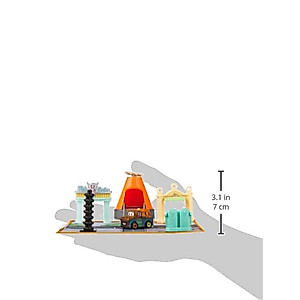 Mattel Disney and Pixar Cars Toys, Mini Racers Dino Park Playset with 2 Mini Vehicles, Accessories & Portable Case