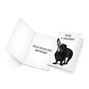 Prime Greetings Funny Dog Birthday Card Pun With Wiener, Made in America, Eco-Friendly, Thick Card Stock with Premium Envelope 5in x 7.75in, Packaged in Protective Mailer