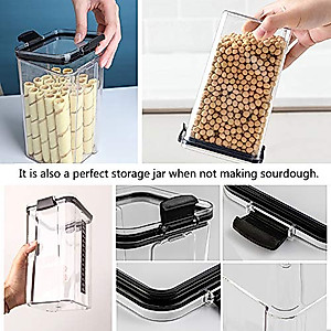 Sourdough Starter Jar Kit, 45 Oz DIY Sourdough Starter Jar with Magnetic Strip, Thermometer, Fruit magnet, Jar cleaning brushes - Reusable Sourdough Jar Kit, Use for Home Bakery & Dry Food Storage