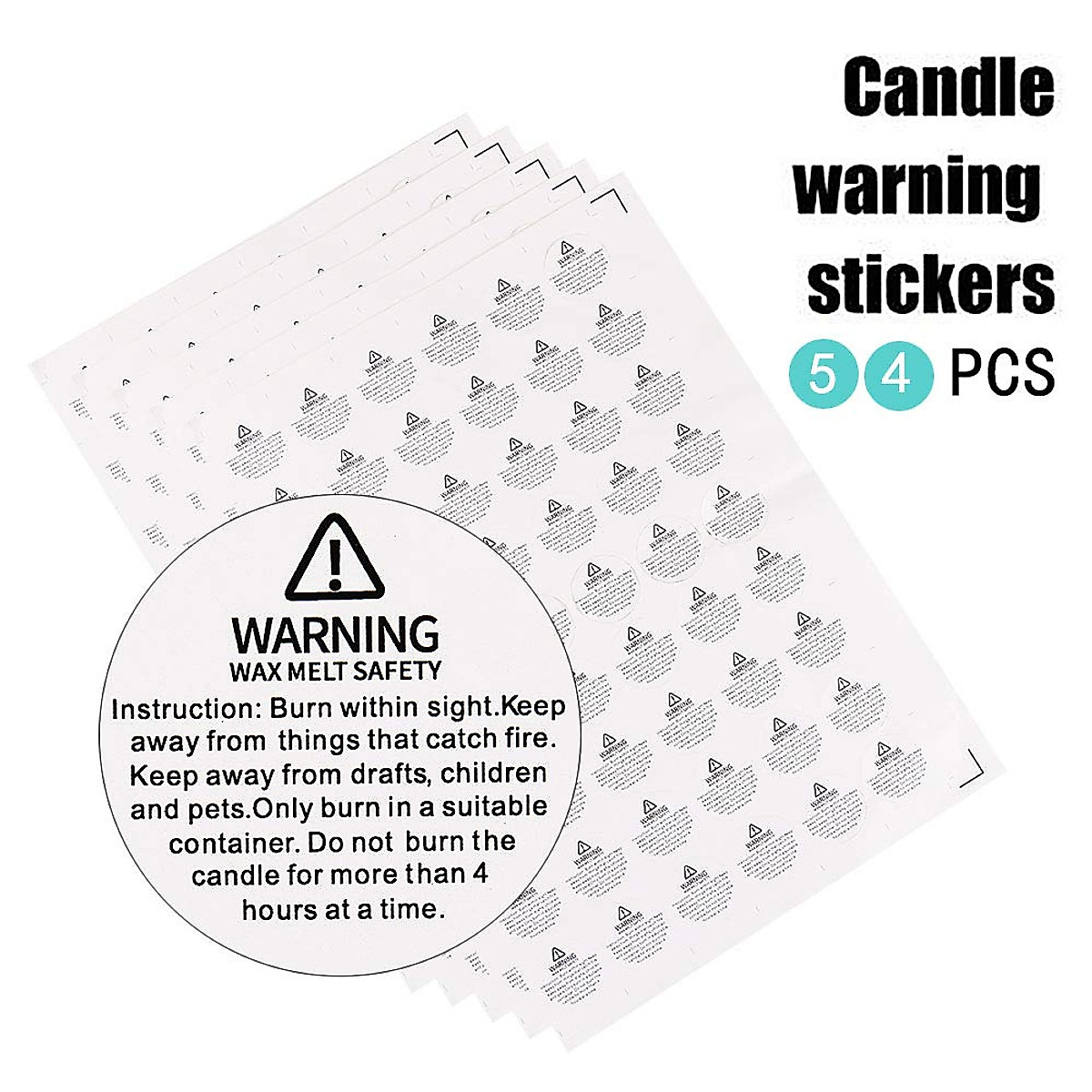 154Pcs Wood Candle Wicks, BENBO 5.1 X 0.5 Inch Smokeless Crackling Wooden Candle Wicks Natural Candle Wicks with Iron Stand Candle Warning Labels for DIY Candle Making Craft (50 Sets)