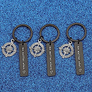 WUSUANED No Matter What Where When Compass Best Friend Keychain Set Long Distance Friendship Gift For Sister Best Friends