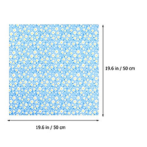 EXCEART 9pcs Cotton Fabric Quilting Patchwork Fabric Square Sewing Craft Fabric Printed Fabric Bundle with Scissors for Sewing Quilting Handmade DIY Crafts (Mixed Color 50x50cm)