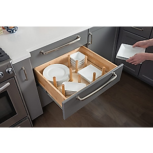 Hardware Resources Drawer Organizer - Deep Wood Peg Board Storage System - Birch Plywood Insert with 12 Solid Divider Pegs - Customizable, Easy to Install Organization Rack For Pantry Cabinet, Shelf