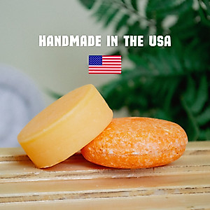 Fresh Citrus Bergamot Shampoo And Conditioner Bar Set with One Extra Shampoo Bar - 100% Vegan Bar Shampoo And Conditioner For Hair Of All Types - Natural Shampoo And Conditioner In Bars. USA Handmade