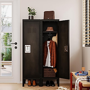 SISESOL Metal Locker Storage Cabinet Lockers for Employees Metal Locker Shelf Home Office Storage Cabinets Coat Lockers Narrow Cabinet 55" Standing Cabinet Organizer Steel File Cabinet