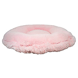 Bessie and Barnie Pink It Fence/Bubble Gum Luxury Shag Ultra Plush Faux Fur Bagelette Pet/Dog Bed (Multiple Sizes)