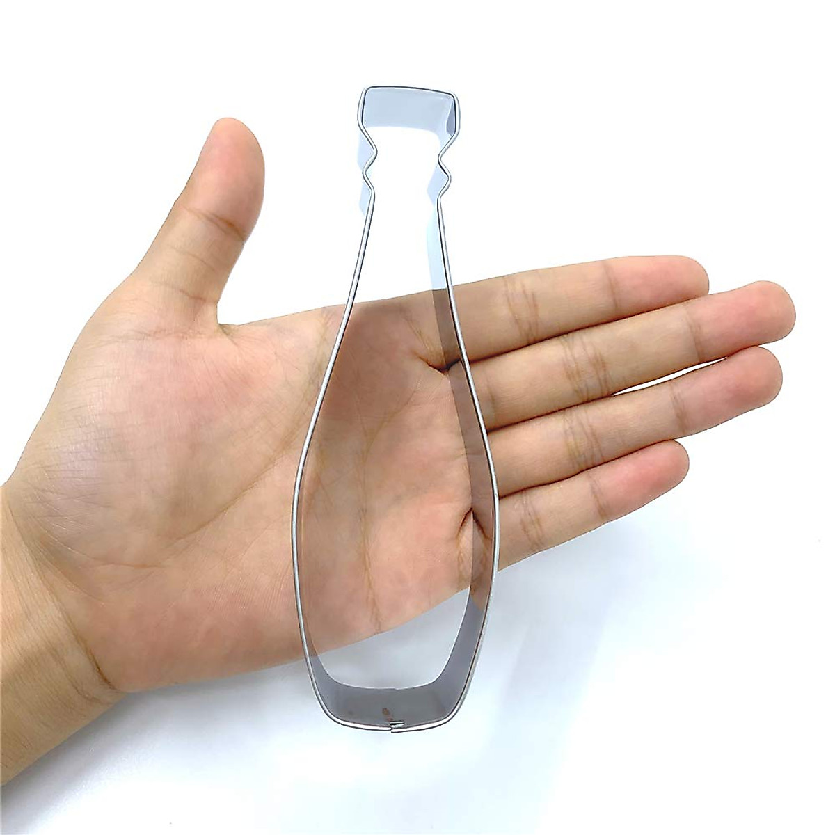 LILIAO Wedding Cookie Cutter Set for Anniversary/Bridal/Engagement - 5 Piece - Heart, Wedding Dress, Plaque, Champagne and Champagne Glass Fondant Cutters - Stainless Steel