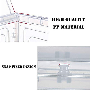 Storage Shoes Box Stackable Clear Plastic Organizer for Sneakers Collection Plastic Storage Container Set of 4 (Transparent)