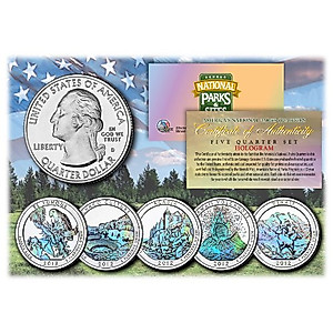 2012 America The Beautiful HOLOGRAM Quarters U.S. Parks 5-Coin Set w/Capsules