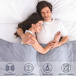 EXQ Home Cooling Weighted Blanket Cover 48x72-Twin Size Premium Soft Duvet Cover for Weighted Blanket with Zipper,Machine Washable Duvet Cover (Grey,Duvet Cover Only)