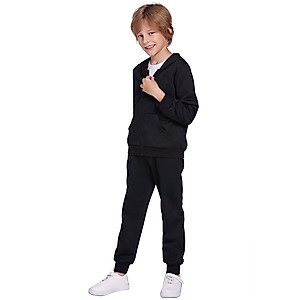 Boyoo Boys' 2 Piece Athletic Tracksuit Jogging Sets Outfit Sweatsuit Zip Up Hoodie and Active Pants for Kids 5-14 Years
