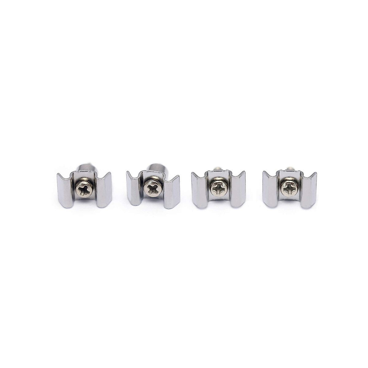 Metallor Guitar String Trees String Retainer Guides Compatible with Strat Tele Style Electric Guitar Bass Parts Replacement Pack of 4pcs with Mounting Screws Chrome.