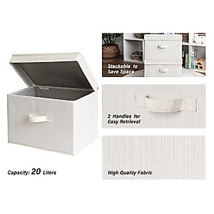 StorageWorks 3-Pack Closet Storage Bins with 2-Pack Decorative Storage Boxes