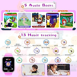 Smart Watch for Kids Gift for Girls Toys Age 6-8 Kids Game Smart Watches for Boys 8-10 with 24 Games Video Camera Music Alarm Educational Birthday Gifts Ages 6 7 8 9 10 11 12 Years Old (Purple)