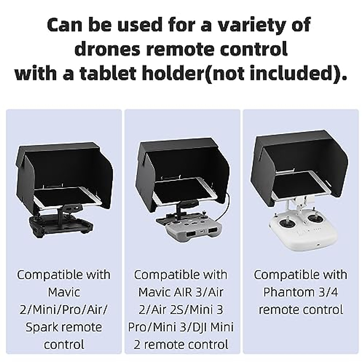 HeiyRC Tablet Sun Hood Sunshade for DJI Mini 2 SE/AIR 3/Mini 3 Pro/Air 2/Air 2S/Mini 2/Mini 3/Mavic 3/Mavic Pro/Spark/Phantom 3 4 Controller Accessories,for 7.9-8inch iPad Mini/Galaxy Tab A/Lenovo